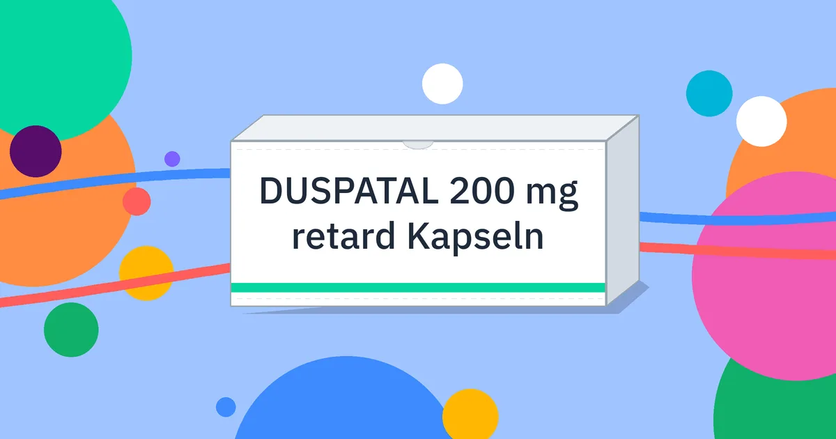 Symbolbild: Packung mit der Aufschrift DUSPATAL 200 mg retard Kapseln (PZN 02471502) – Verfügbarkeit und Bezug in Apotheken in Frankfurt am Main