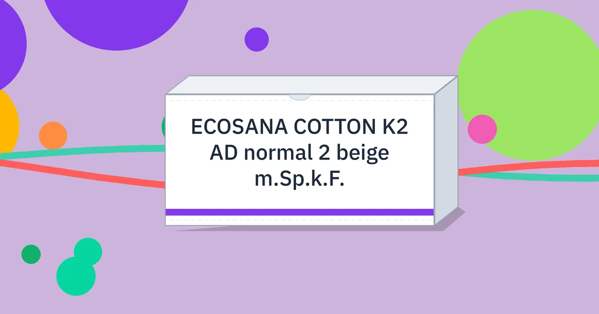 Symbolbild: Packung mit der Aufschrift ECOSANA COTTON K2 AD normal 2 beige m.Sp.k.F. (PZN 16947374) – Verfügbarkeit und Bezug in Apotheken in Frankfurt am Main