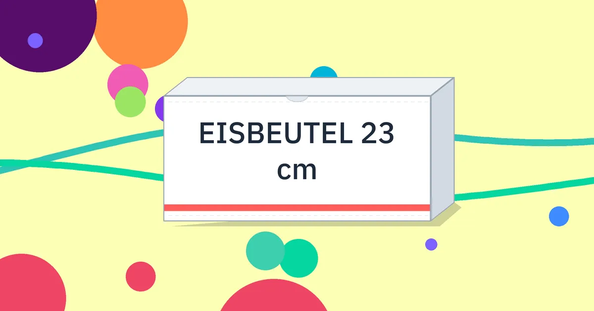 Symbolbild: Packung mit der Aufschrift EISBEUTEL 23 cm (PZN 03146626) – Verfügbarkeit und Bezug in Apotheken in Frankfurt am Main