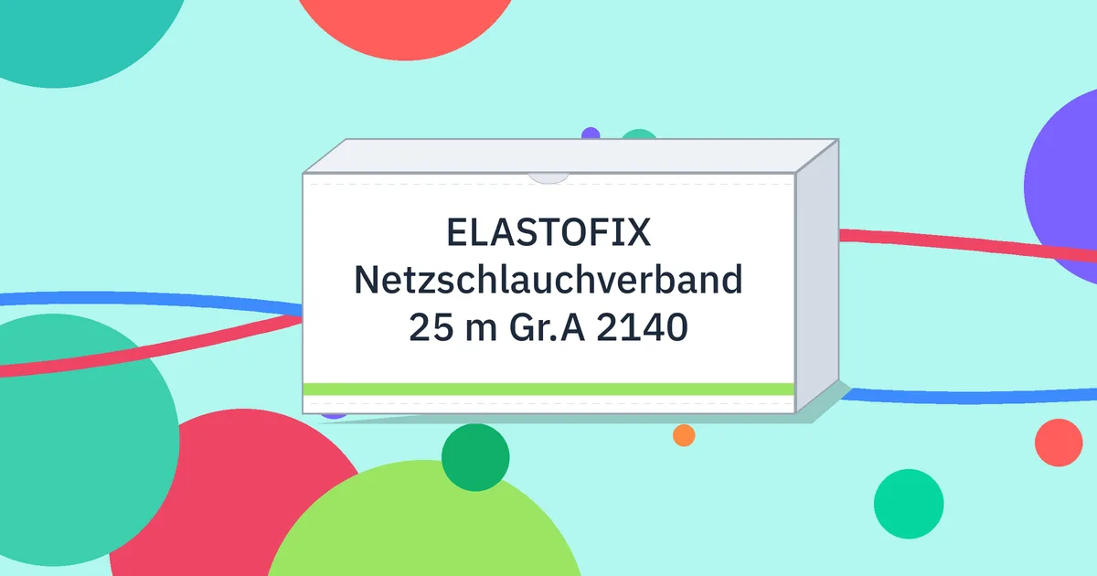 Symbolbild: Packung mit der Aufschrift ELASTOFIX Netzschlauchverband 25 m Gr.A 2140 (PZN 11184397) – Verfügbarkeit und Bezug in Apotheken in Frankfurt am Main