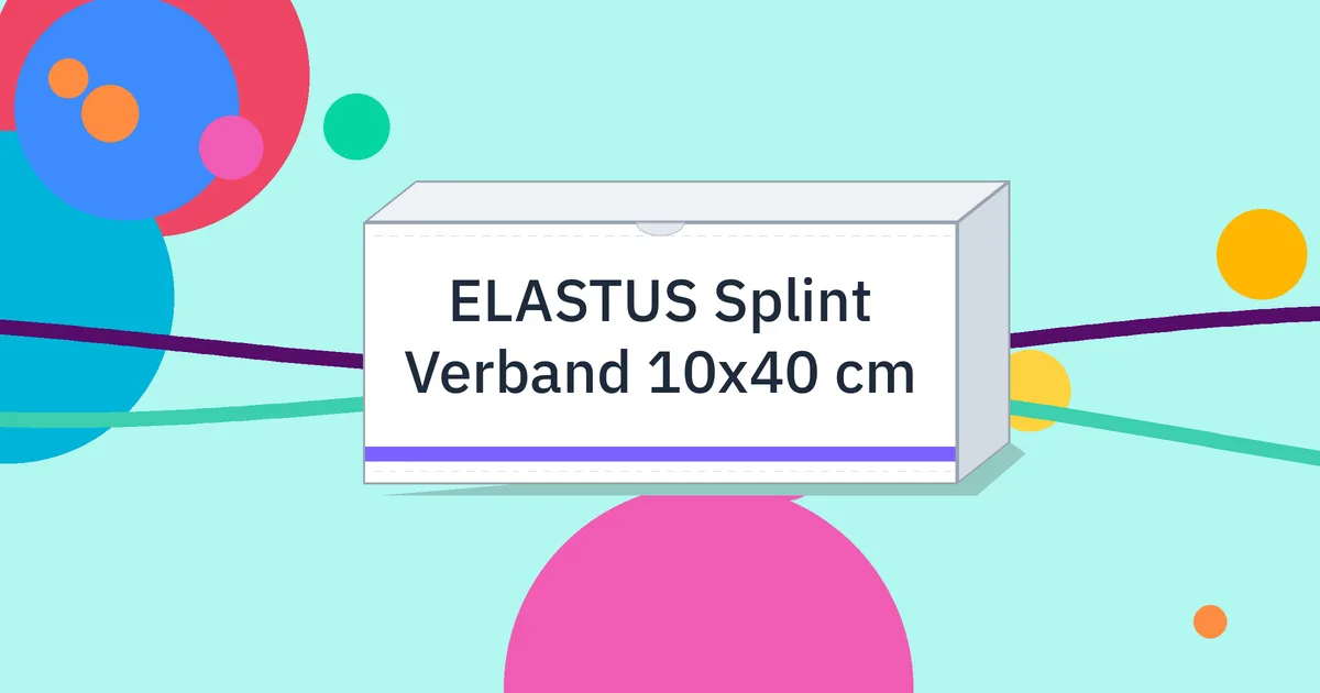 Symbolbild: Packung mit der Aufschrift ELASTUS Splint Verband 10x40 cm (PZN 06415676) – Verfügbarkeit und Bezug in Apotheken in Frankfurt am Main