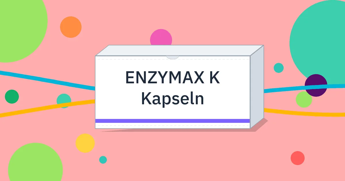 Symbolbild: Packung mit der Aufschrift ENZYMAX K Kapseln (PZN 00932011) – Verfügbarkeit und Bezug in Apotheken in Frankfurt am Main