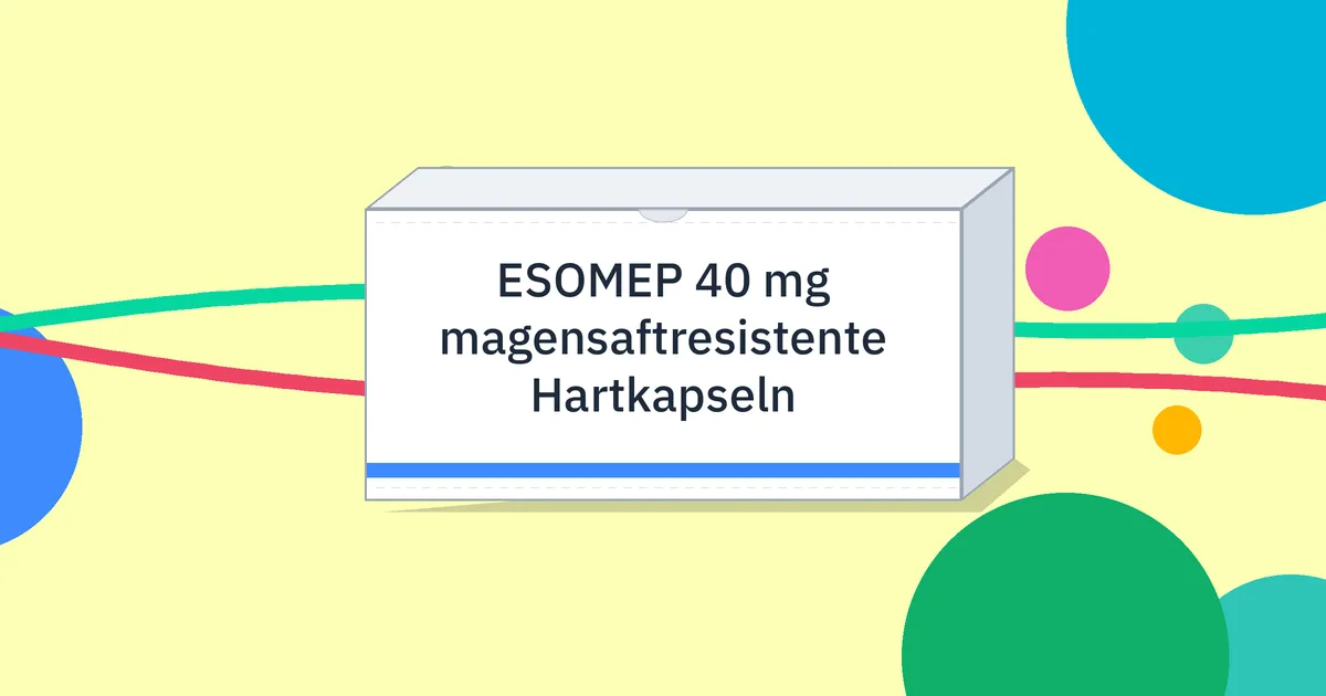 Symbolbild: Packung mit der Aufschrift ESOMEP 40 mg magensaftresistente Hartkapseln (PZN 18449048) – Verfügbarkeit und Bezug in Apotheken in Frankfurt am Main