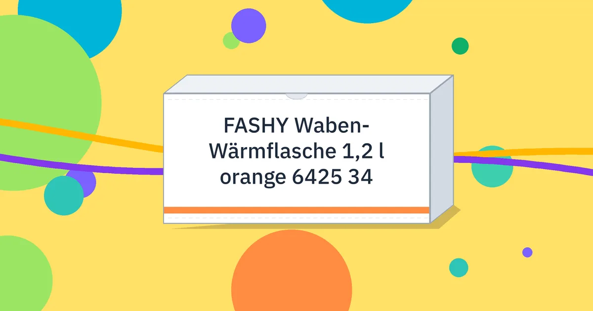 Symbolbild: Packung mit der Aufschrift FASHY Waben-Wärmflasche 1,2 l orange 6425 34 (PZN 17246254) – Verfügbarkeit und Bezug in Apotheken in Frankfurt am Main