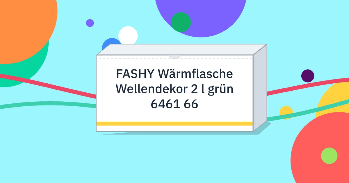 Symbolbild: Packung mit der Aufschrift FASHY Wärmflasche Wellendekor 2 l grün 6461 66 (PZN 15572825) – Verfügbarkeit und Bezug in Apotheken in Frankfurt am Main