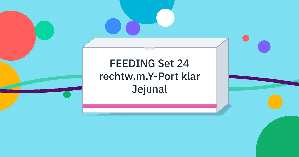 Symbolbild: Packung mit der Aufschrift FEEDING Set 24 rechtw.m.Y-Port klar Jejunal (PZN 14344476) – Verfügbarkeit und Bezug in Apotheken in Frankfurt am Main
