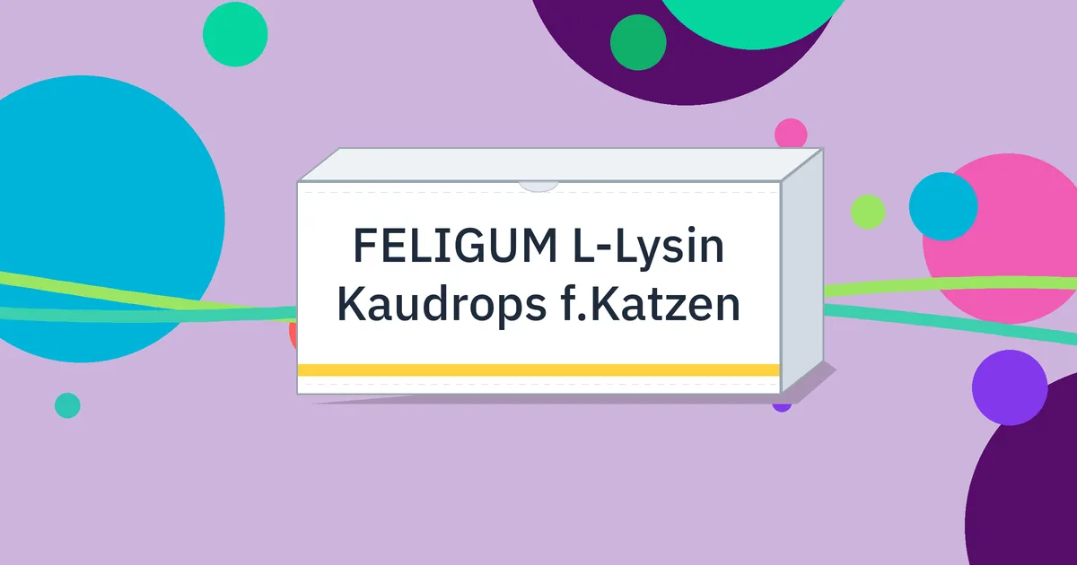 Symbolbild: Packung mit der Aufschrift FELIGUM L-Lysin Kaudrops f.Katzen (PZN 11095794) – Verfügbarkeit und Bezug in Apotheken in Frankfurt am Main