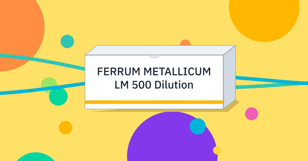 Symbolbild: Packung mit der Aufschrift FERRUM METALLICUM LM 500 Dilution (PZN 13693401) – Verfügbarkeit und Bezug in Apotheken in Frankfurt am Main
