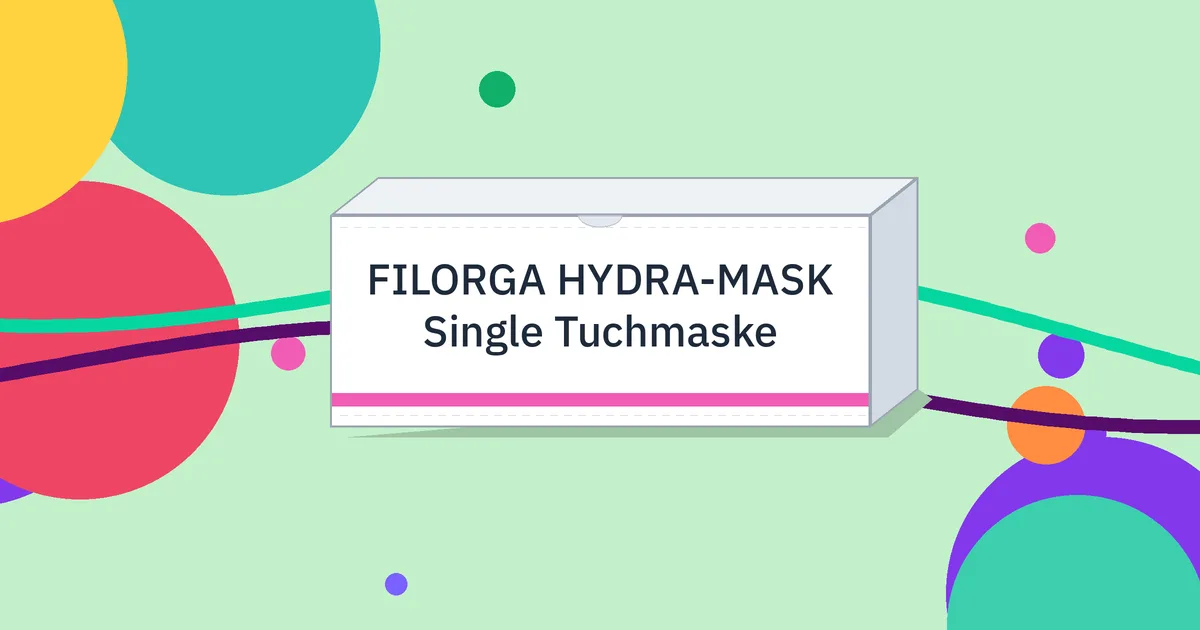 Symbolbild: Packung mit der Aufschrift FILORGA HYDRA-MASK Single Tuchmaske (PZN 18898013) – Verfügbarkeit und Bezug in Apotheken in Frankfurt am Main