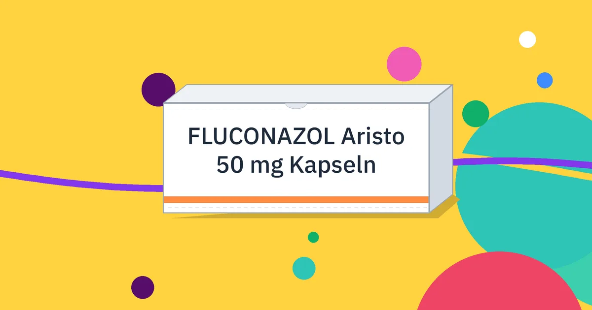 Symbolbild: Packung mit der Aufschrift FLUCONAZOL Aristo 50 mg Kapseln (PZN 07060353) – Verfügbarkeit und Bezug in Apotheken in Frankfurt am Main