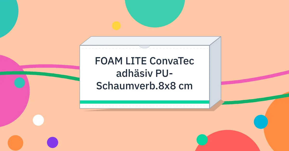 Symbolbild: Packung mit der Aufschrift FOAM LITE ConvaTec adhäsiv PU-Schaumverb.8x8 cm (PZN 12358942) – Verfügbarkeit und Bezug in Apotheken in Frankfurt am Main