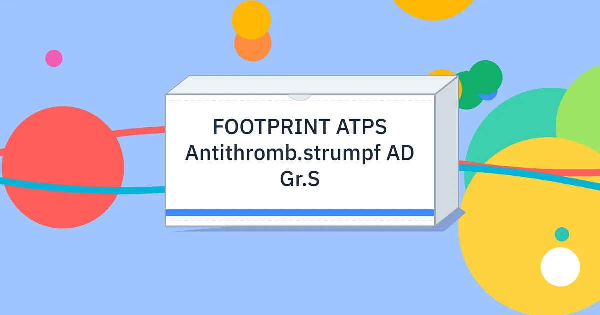Symbolbild: Packung mit der Aufschrift FOOTPRINT ATPS Antithromb.strumpf AD Gr.S (PZN 11608437) – Verfügbarkeit und Bezug in Apotheken in Frankfurt am Main