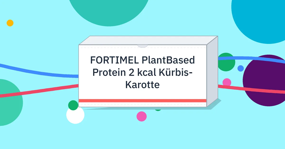 Symbolbild: Packung mit der Aufschrift FORTIMEL PlantBased Protein 2 kcal Kürbis-Karotte (PZN 19450266) – Verfügbarkeit und Bezug in Apotheken in Frankfurt am Main