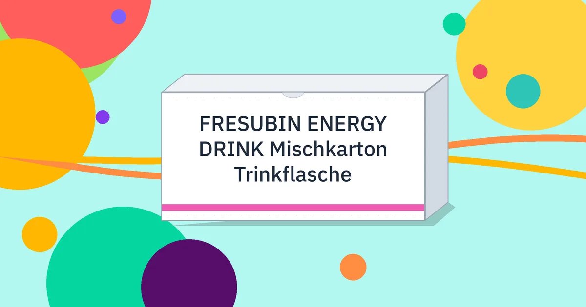Symbolbild: Packung mit der Aufschrift FRESUBIN ENERGY DRINK Mischkarton Trinkflasche (PZN 02285892) – Verfügbarkeit und Bezug in Apotheken in Frankfurt am Main