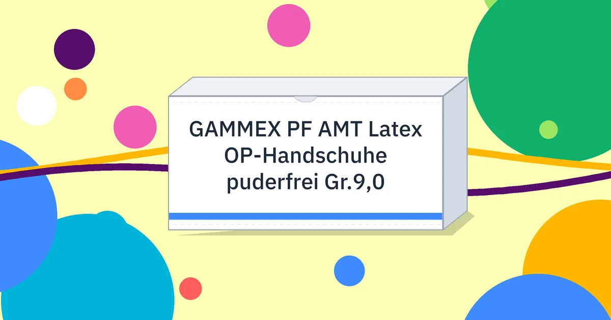 Symbolbild: Packung mit der Aufschrift GAMMEX PF AMT Latex OP-Handschuhe puderfrei Gr.9,0 (PZN 09541329) – Verfügbarkeit und Bezug in Apotheken in Frankfurt am Main
