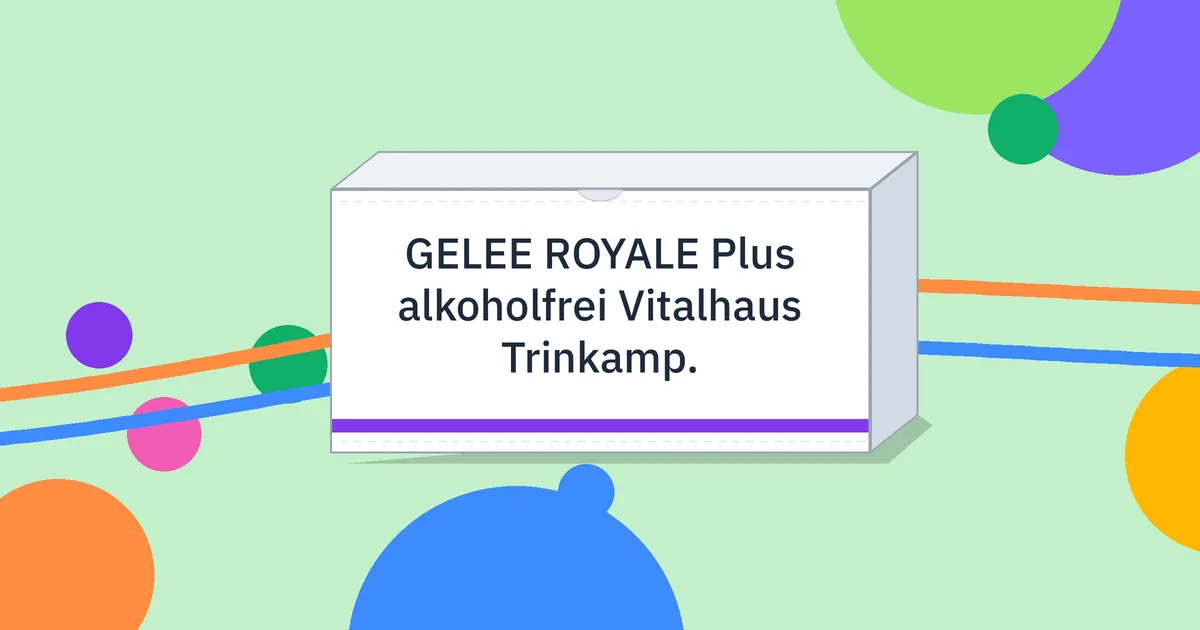 Symbolbild: Packung mit der Aufschrift GELEE ROYALE Plus alkoholfrei Vitalhaus Trinkamp. (PZN 01217836) – Verfügbarkeit und Bezug in Apotheken in Frankfurt am Main