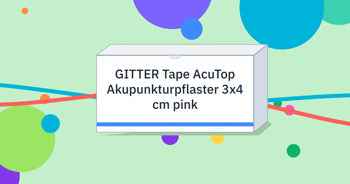 Symbolbild: Packung mit der Aufschrift GITTER Tape AcuTop Akupunkturpflaster 3x4 cm pink (PZN 12397149) – Verfügbarkeit und Bezug in Apotheken in Frankfurt am Main