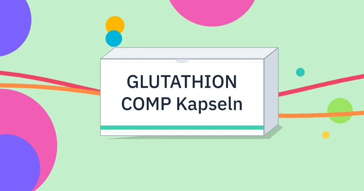Symbolbild: Packung mit der Aufschrift GLUTATHION COMP Kapseln (PZN 19125477) – Verfügbarkeit und Bezug in Apotheken in Frankfurt am Main