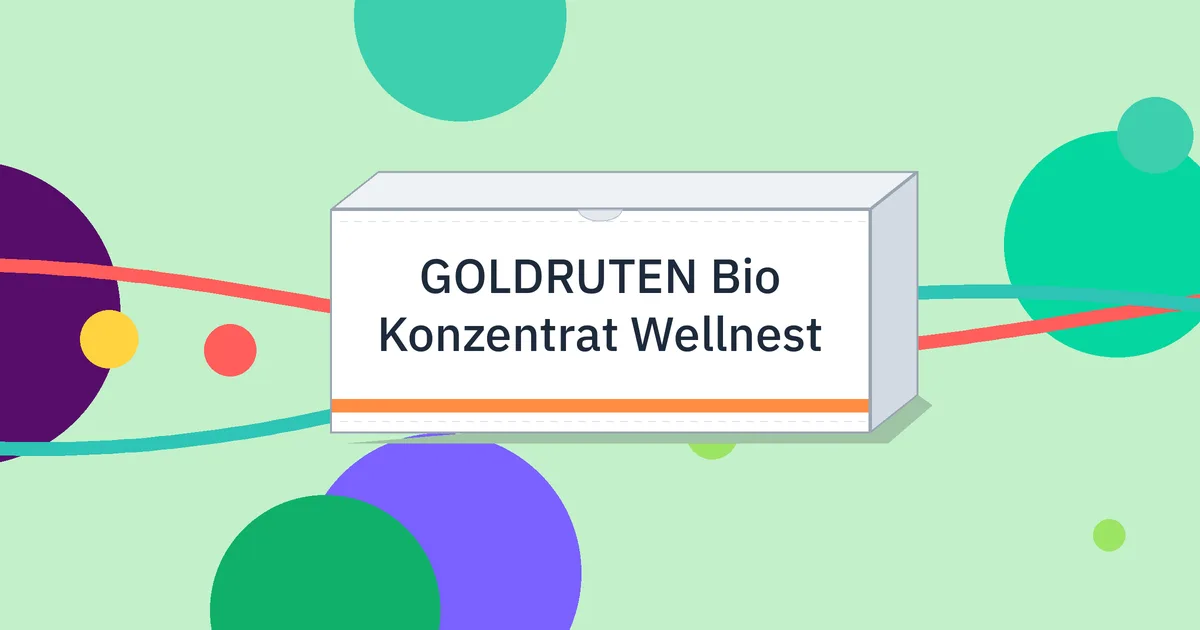 Symbolbild: Packung mit der Aufschrift GOLDRUTEN Bio Konzentrat Wellnest (PZN 16686488) – Verfügbarkeit und Bezug in Apotheken in Frankfurt am Main