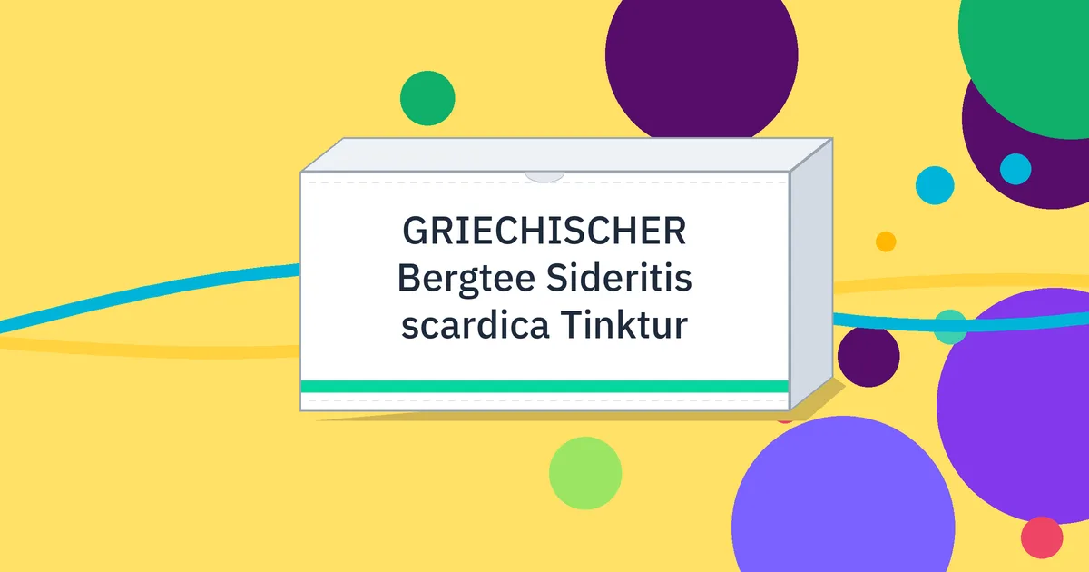 Symbolbild: Packung mit der Aufschrift GRIECHISCHER Bergtee Sideritis scardica Tinktur (PZN 18215600) – Verfügbarkeit und Bezug in Apotheken in Frankfurt am Main
