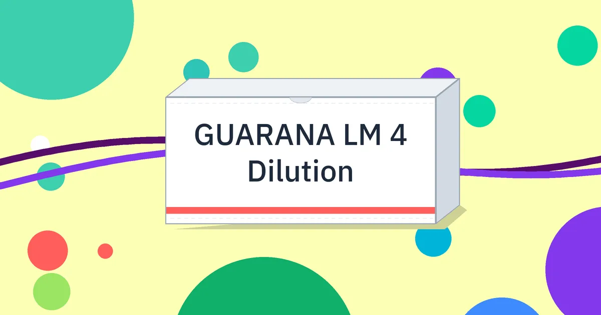 Symbolbild: Packung mit der Aufschrift GUARANA LM 4 Dilution (PZN 12882927) – Verfügbarkeit und Bezug in Apotheken in Frankfurt am Main