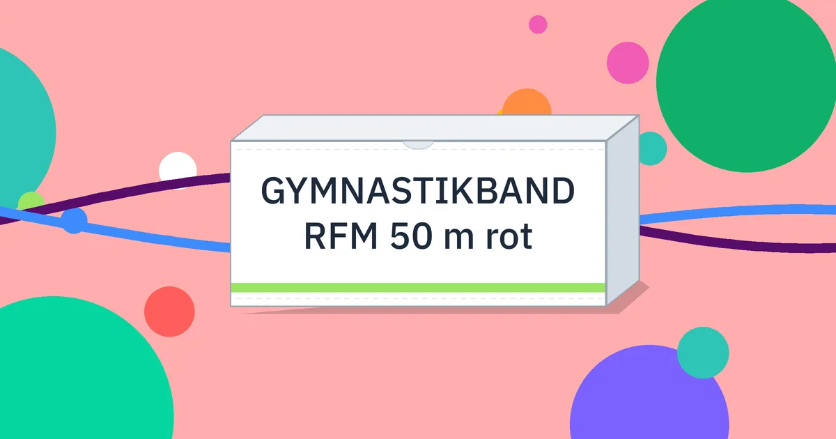 Symbolbild: Packung mit der Aufschrift GYMNASTIKBAND RFM 50 m rot (PZN 01205566) – Verfügbarkeit und Bezug in Apotheken in Frankfurt am Main