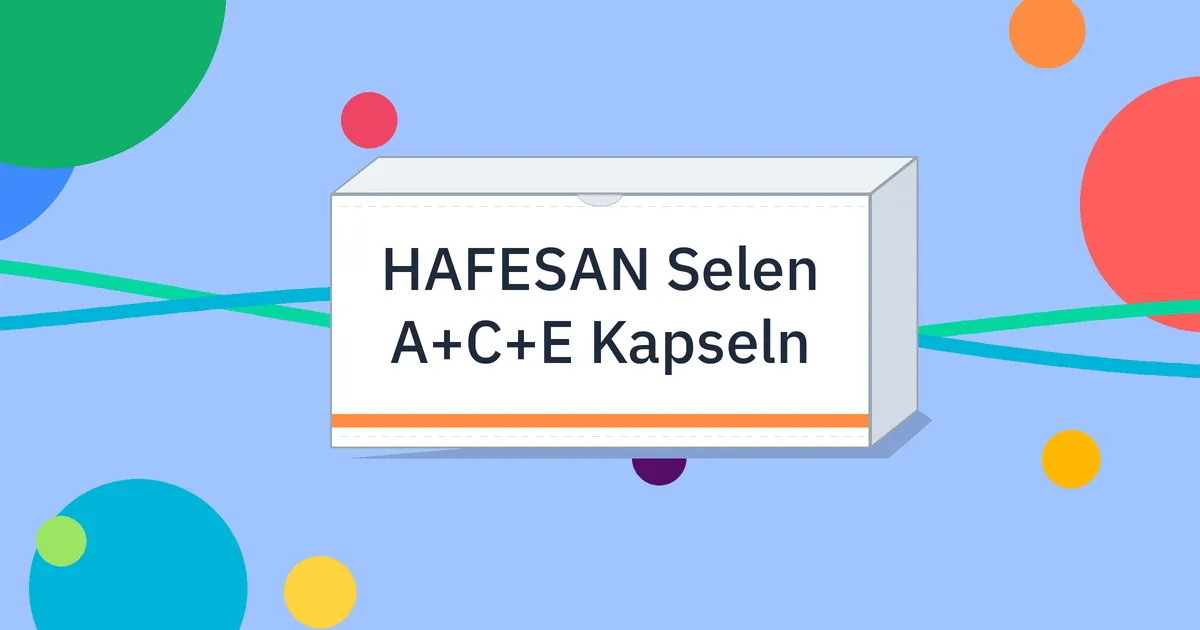 Symbolbild: Packung mit der Aufschrift HAFESAN Selen A+C+E Kapseln (PZN 07427405) – Verfügbarkeit und Bezug in Apotheken in Frankfurt am Main