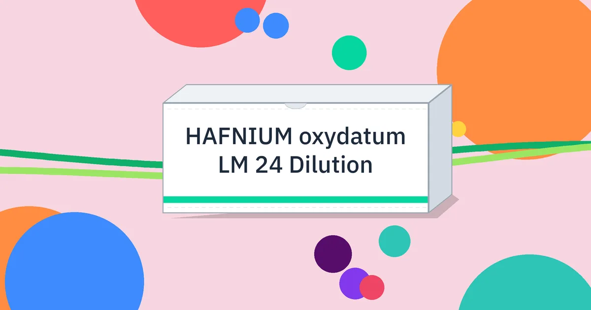 Symbolbild: Packung mit der Aufschrift HAFNIUM oxydatum LM 24 Dilution (PZN 13549905) – Verfügbarkeit und Bezug in Apotheken in Frankfurt am Main