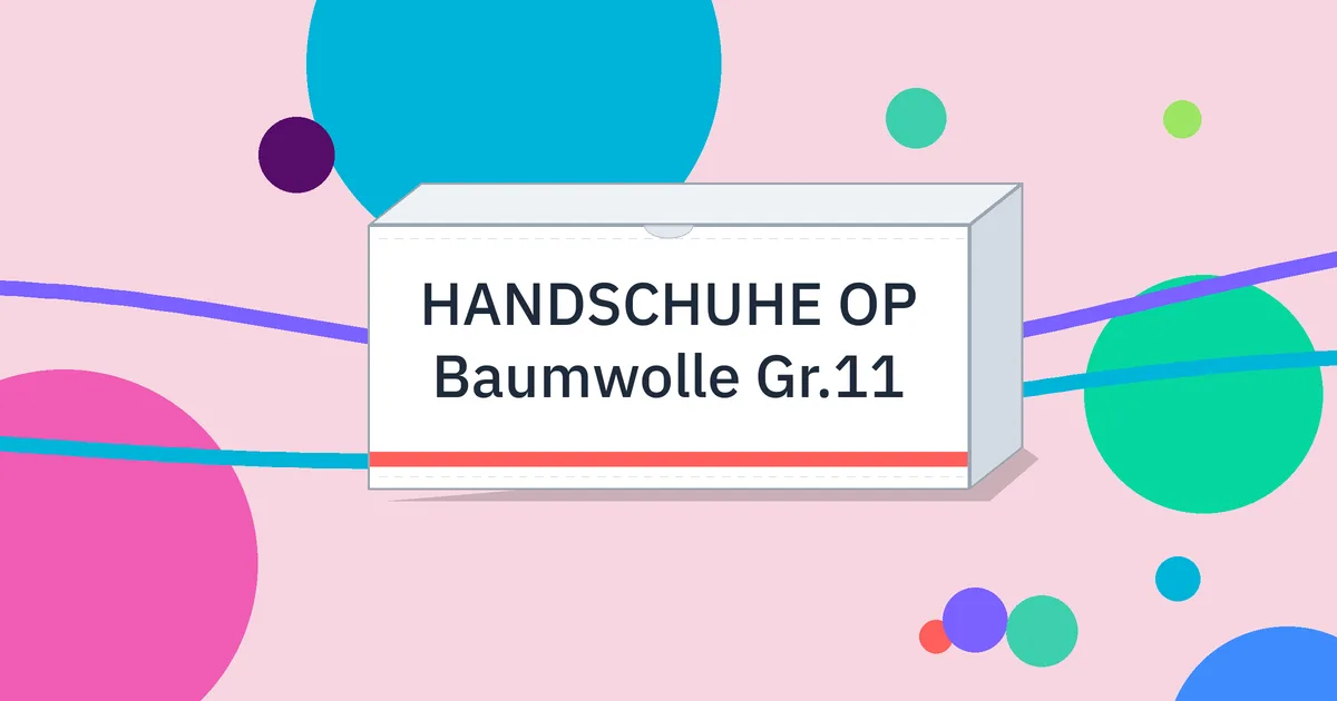 Symbolbild: Packung mit der Aufschrift HANDSCHUHE OP Baumwolle Gr.11 (PZN 03401260) – Verfügbarkeit und Bezug in Apotheken in Frankfurt am Main