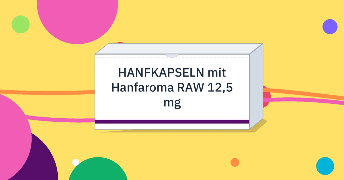 Symbolbild: Packung mit der Aufschrift HANFKAPSELN mit Hanfaroma RAW 12,5 mg (PZN 16400285) – Verfügbarkeit und Bezug in Apotheken in Frankfurt am Main