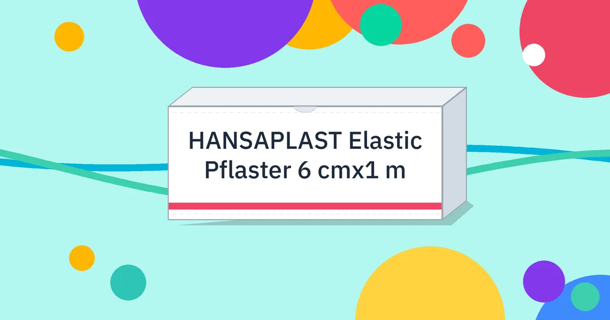 Symbolbild: Packung mit der Aufschrift HANSAPLAST Elastic Pflaster 6 cmx1 m (PZN 16762456) – Verfügbarkeit und Bezug in Apotheken in Frankfurt am Main