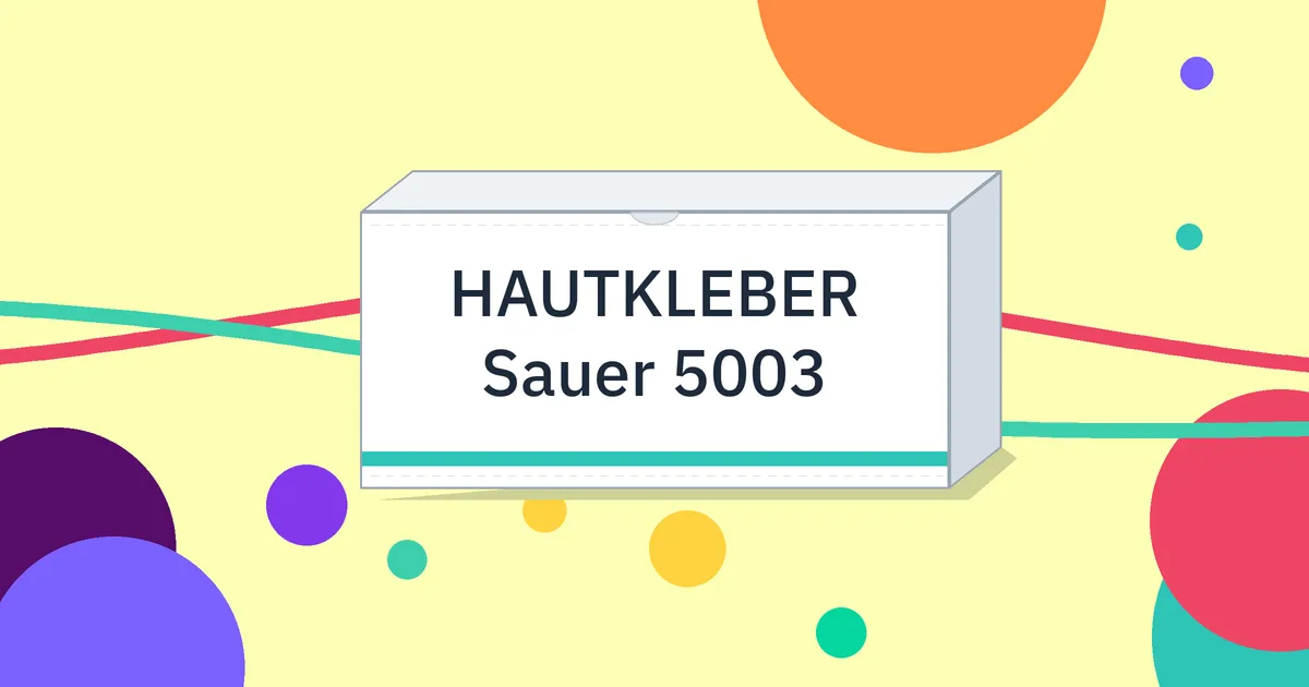 Symbolbild: Packung mit der Aufschrift HAUTKLEBER Sauer 5003 (PZN 00586307) – Verfügbarkeit und Bezug in Apotheken in Frankfurt am Main