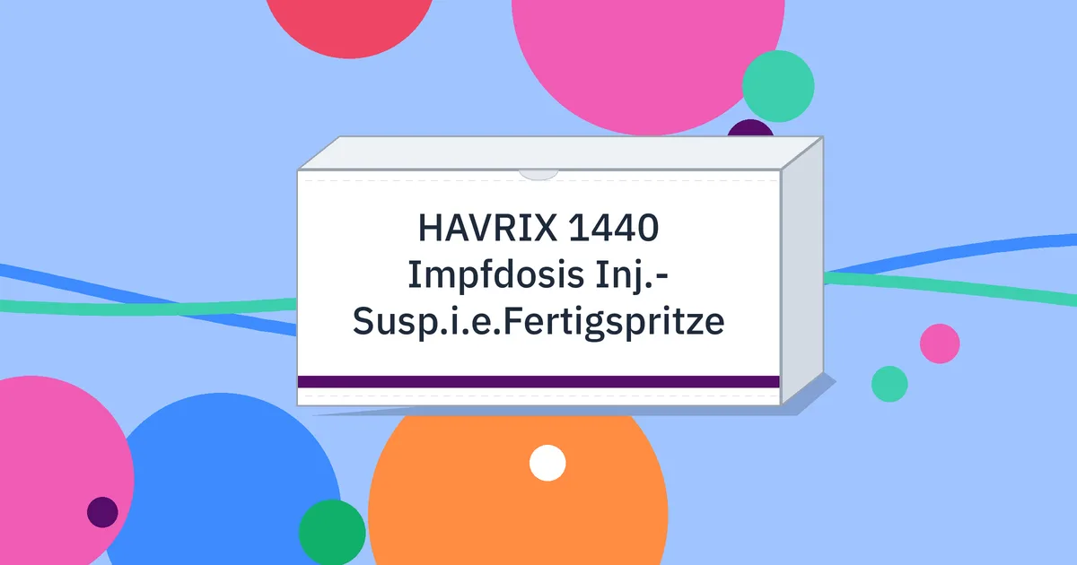 Symbolbild: Packung mit der Aufschrift HAVRIX 1440 Impfdosis Inj.-Susp.i.e.Fertigspritze (PZN 20207938) – Verfügbarkeit und Bezug in Apotheken in Frankfurt am Main