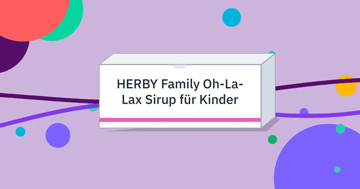Symbolbild: Packung mit der Aufschrift HERBY Family Oh-La-Lax Sirup für Kinder (PZN 19507687) – Verfügbarkeit und Bezug in Apotheken in Frankfurt am Main