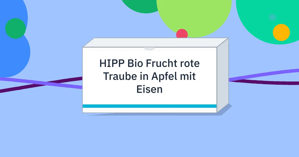 Symbolbild: Packung mit der Aufschrift HIPP Bio Frucht rote Traube in Apfel mit Eisen (PZN 16791570) – Verfügbarkeit und Bezug in Apotheken in Frankfurt am Main