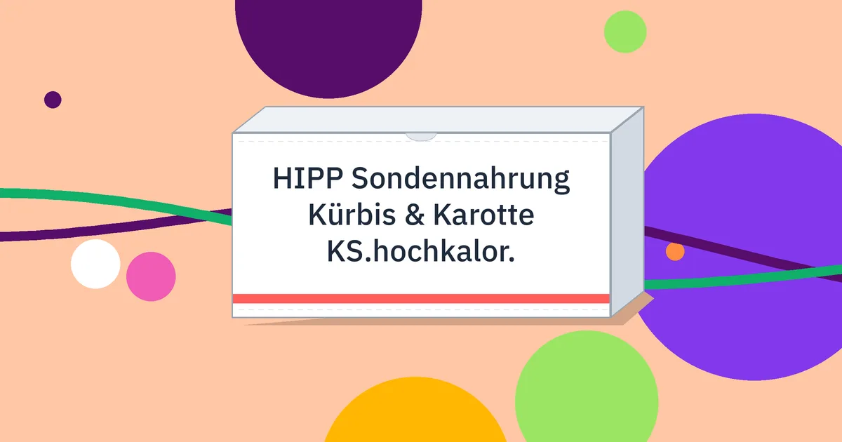 Symbolbild: Packung mit der Aufschrift HIPP Sondennahrung Kürbis & Karotte KS.hochkalor. (PZN 12896668) – Verfügbarkeit und Bezug in Apotheken in Frankfurt am Main