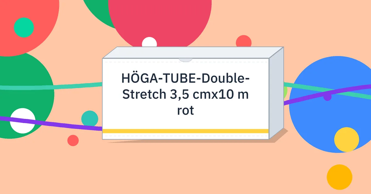 Symbolbild: Packung mit der Aufschrift HÖGA-TUBE-Double-Stretch 3,5 cmx10 m rot (PZN 12501658) – Verfügbarkeit und Bezug in Apotheken in Frankfurt am Main