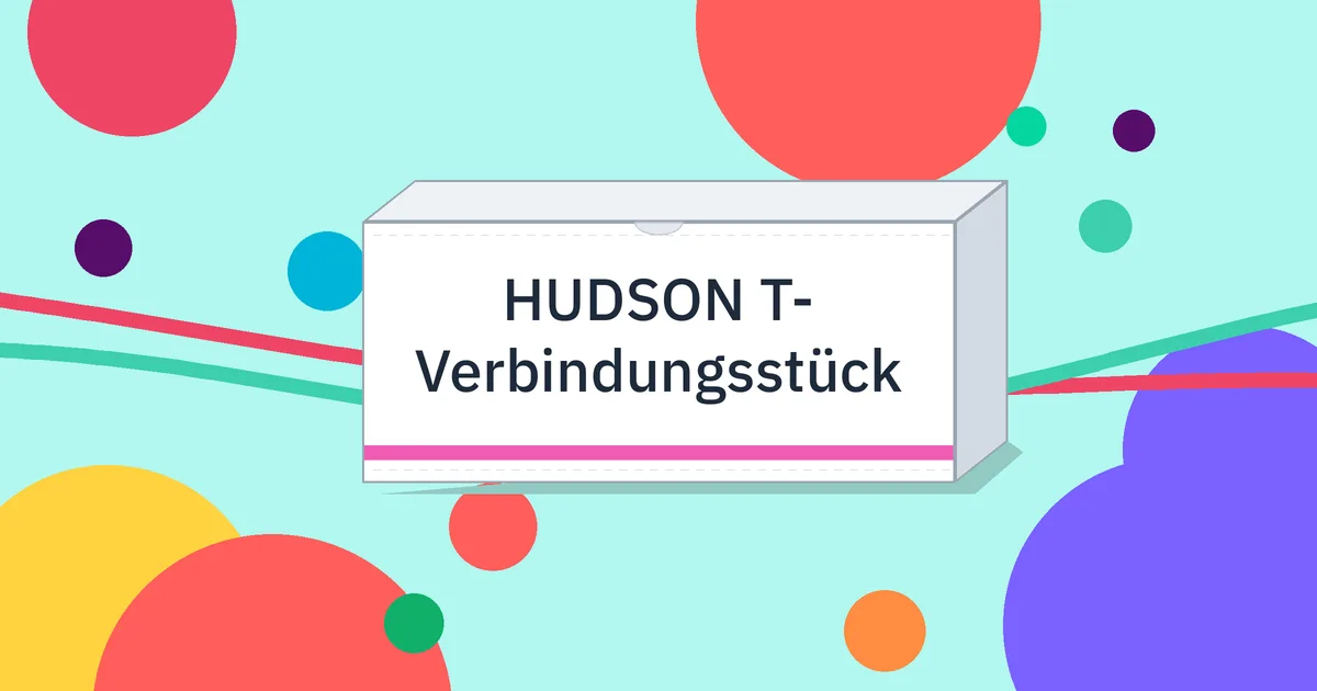 Symbolbild: Packung mit der Aufschrift HUDSON T-Verbindungsstück (PZN 20205537) – Verfügbarkeit und Bezug in Apotheken in Frankfurt am Main