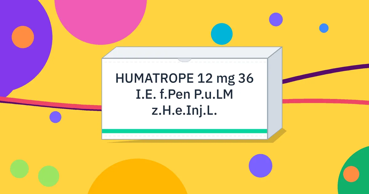 Symbolbild: Packung mit der Aufschrift HUMATROPE 12 mg 36 I.E. f.Pen P.u.LM z.H.e.Inj.L. (PZN 12415597) – Verfügbarkeit und Bezug in Apotheken in Frankfurt am Main