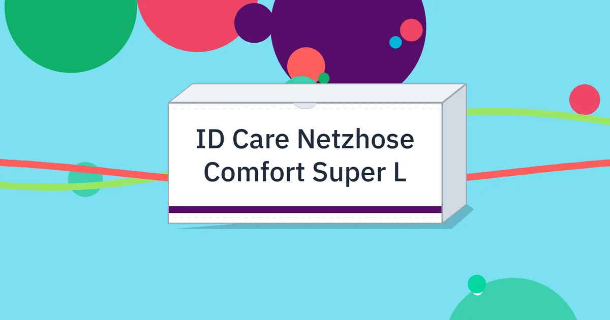 Symbolbild: Packung mit der Aufschrift ID Care Netzhose Comfort Super L (PZN 16162360) – Verfügbarkeit und Bezug in Apotheken in Frankfurt am Main