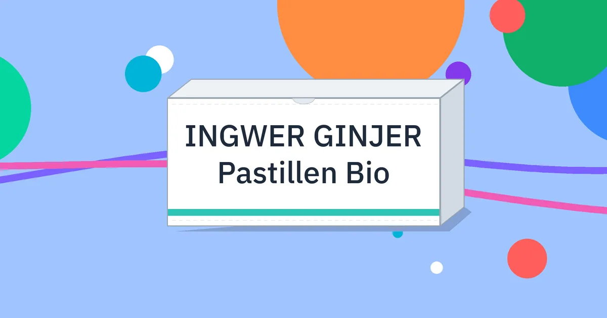 Symbolbild: Packung mit der Aufschrift INGWER GINJER Pastillen Bio (PZN 10309508) – Verfügbarkeit und Bezug in Apotheken in Frankfurt am Main