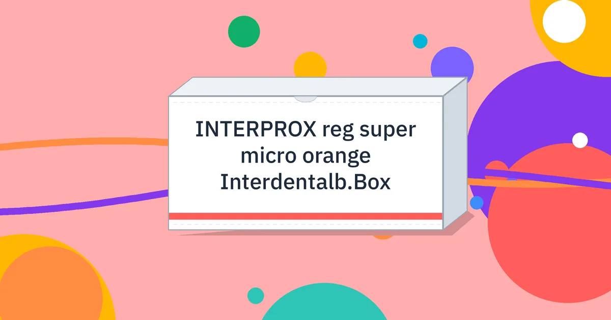 Symbolbild: Packung mit der Aufschrift INTERPROX reg super micro orange Interdentalb.Box (PZN 09684891) – Verfügbarkeit und Bezug in Apotheken in Frankfurt am Main
