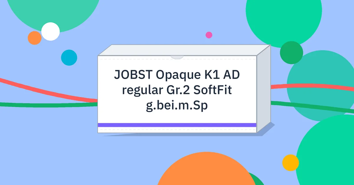 Symbolbild: Packung mit der Aufschrift JOBST Opaque K1 AD regular Gr.2 SoftFit g.bei.m.Sp (PZN 16262802) – Verfügbarkeit und Bezug in Apotheken in Frankfurt am Main