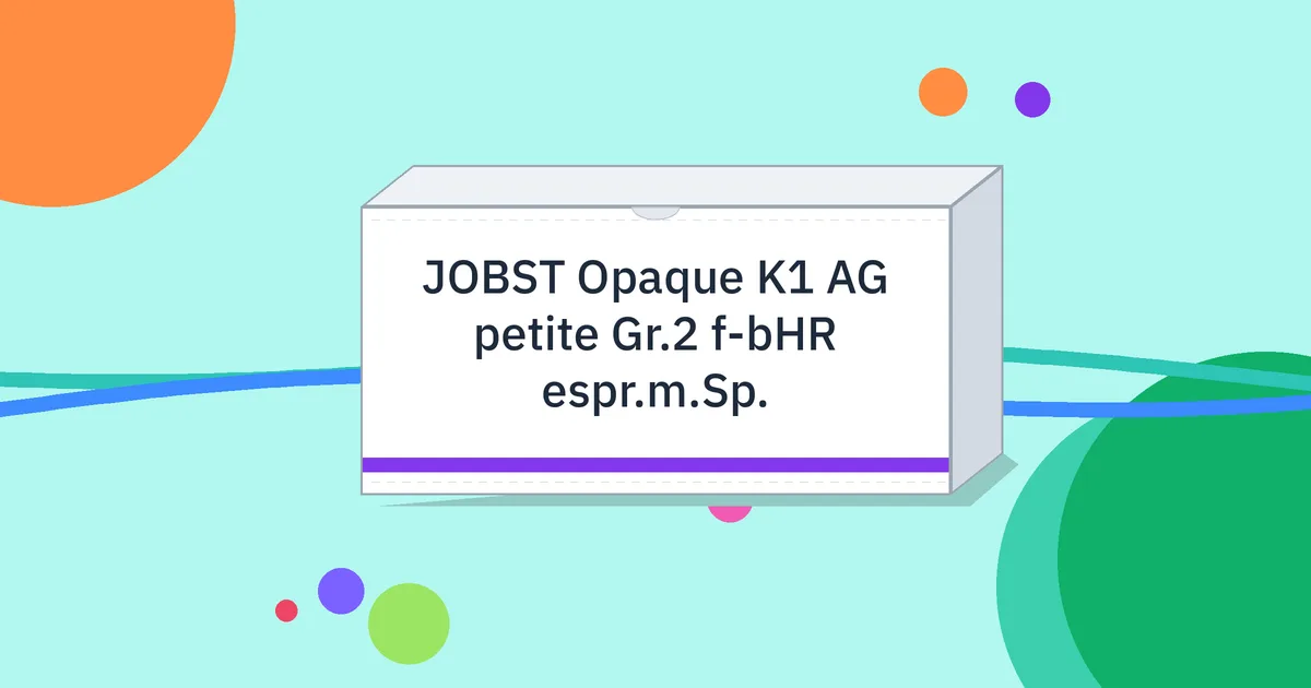 Symbolbild: Packung mit der Aufschrift JOBST Opaque K1 AG petite Gr.2 f-bHR espr.m.Sp. (PZN 16270492) – Verfügbarkeit und Bezug in Apotheken in Frankfurt am Main