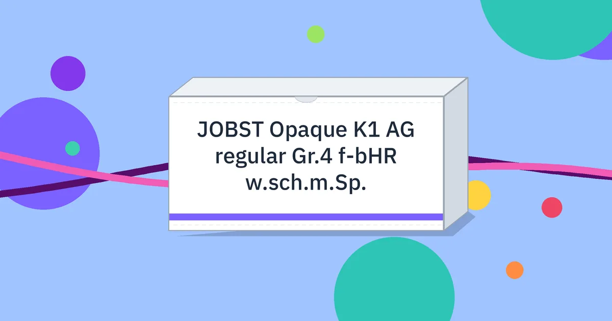 Symbolbild: Packung mit der Aufschrift JOBST Opaque K1 AG regular Gr.4 f-bHR w.sch.m.Sp. (PZN 13091151) – Verfügbarkeit und Bezug in Apotheken in Frankfurt am Main