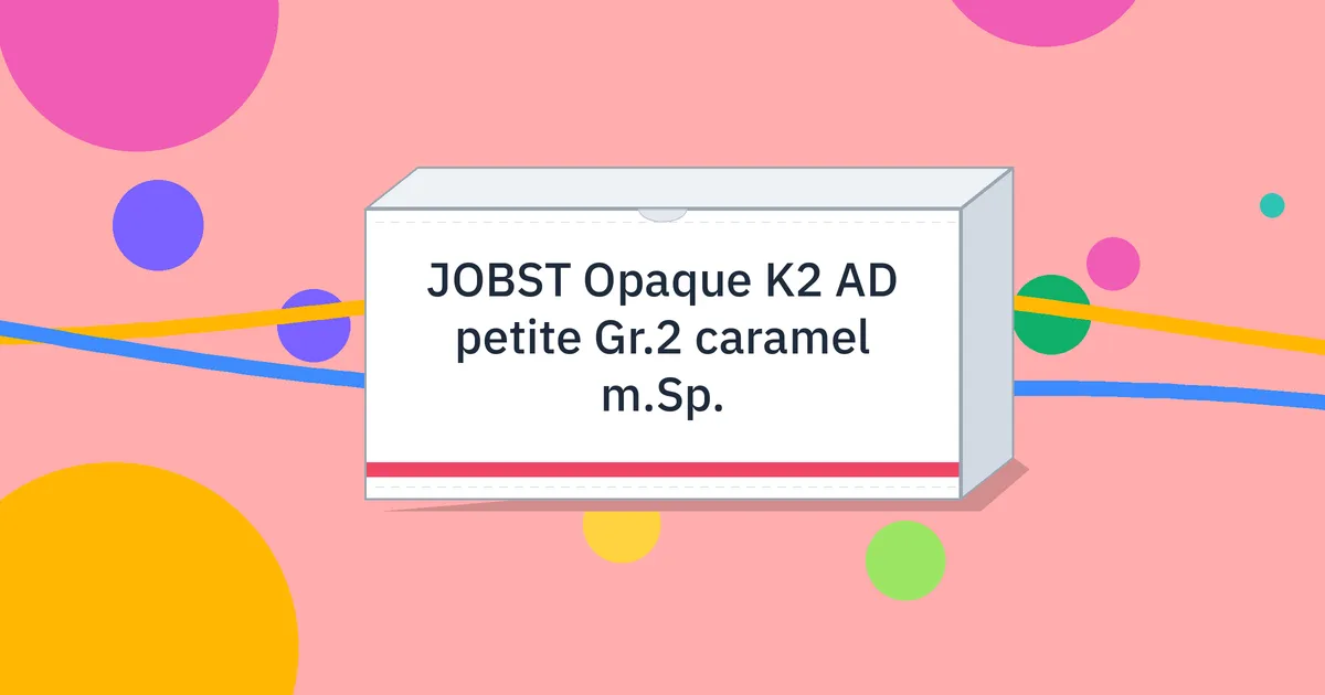 Symbolbild: Packung mit der Aufschrift JOBST Opaque K2 AD petite Gr.2 caramel m.Sp. (PZN 10722792) – Verfügbarkeit und Bezug in Apotheken in Frankfurt am Main