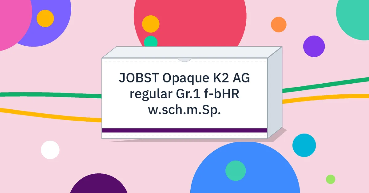 Symbolbild: Packung mit der Aufschrift JOBST Opaque K2 AG regular Gr.1 f-bHR w.sch.m.Sp. (PZN 11253460) – Verfügbarkeit und Bezug in Apotheken in Frankfurt am Main
