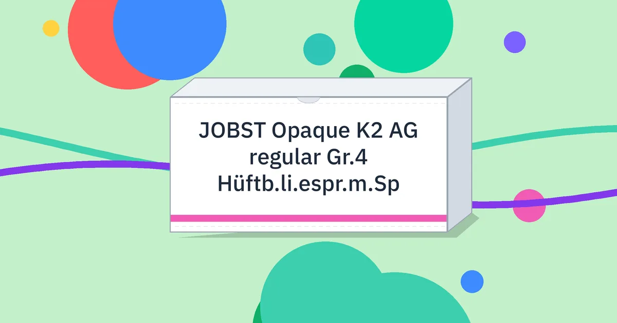 Symbolbild: Packung mit der Aufschrift JOBST Opaque K2 AG regular Gr.4 Hüftb.li.espr.m.Sp (PZN 16287475) – Verfügbarkeit und Bezug in Apotheken in Frankfurt am Main
