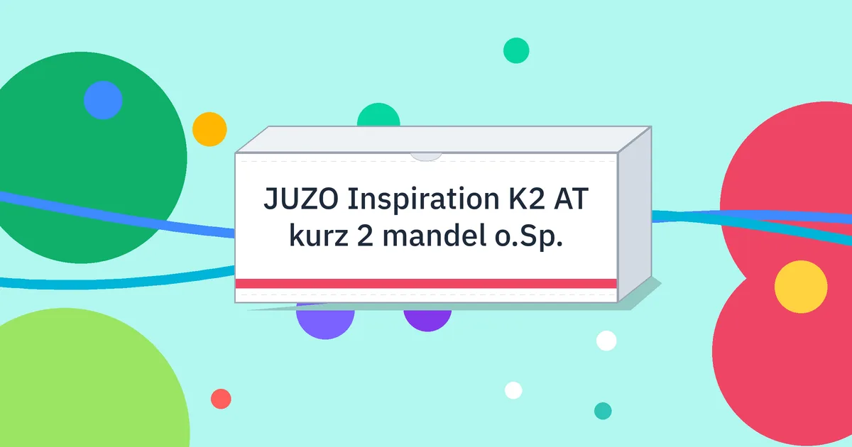 Symbolbild: Packung mit der Aufschrift JUZO Inspiration K2 AT kurz 2 mandel o.Sp. (PZN 14930760) – Verfügbarkeit und Bezug in Apotheken in Frankfurt am Main
