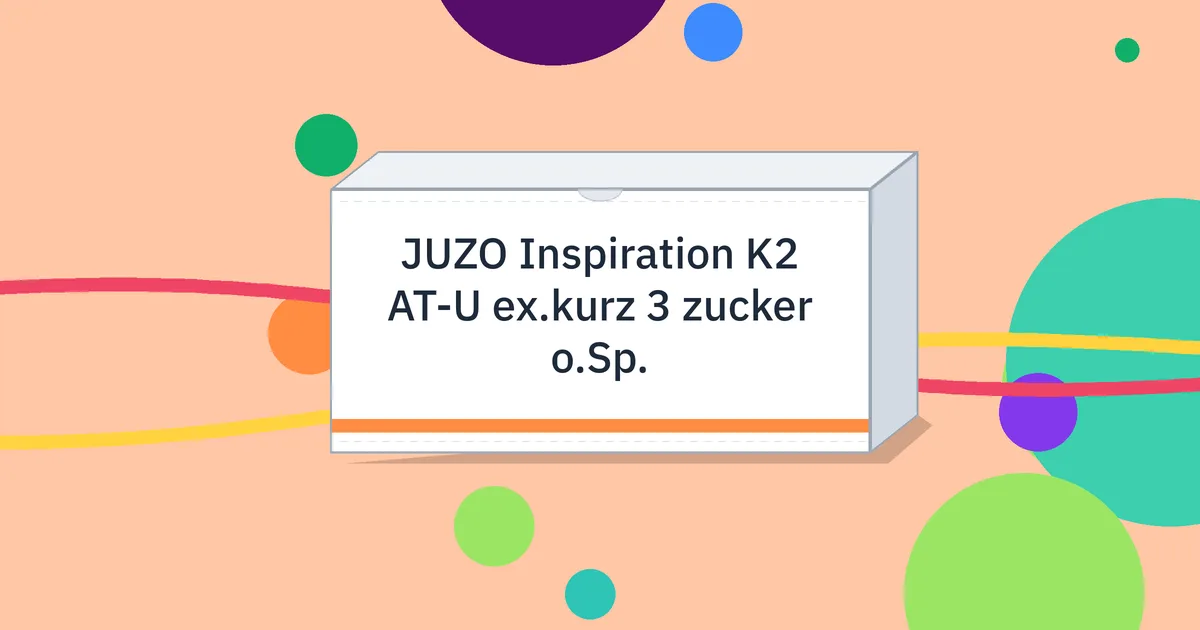 Symbolbild: Packung mit der Aufschrift JUZO Inspiration K2 AT-U ex.kurz 3 zucker o.Sp. (PZN 14930091) – Verfügbarkeit und Bezug in Apotheken in Frankfurt am Main